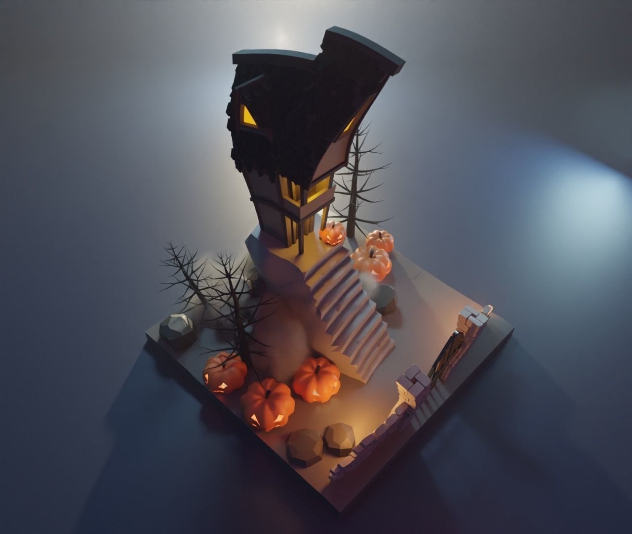 3D model Spooky Halloween House VR / AR / low-poly | CGTrader