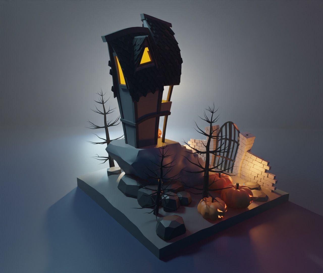 3D model Spooky Halloween House VR / AR / low-poly | CGTrader