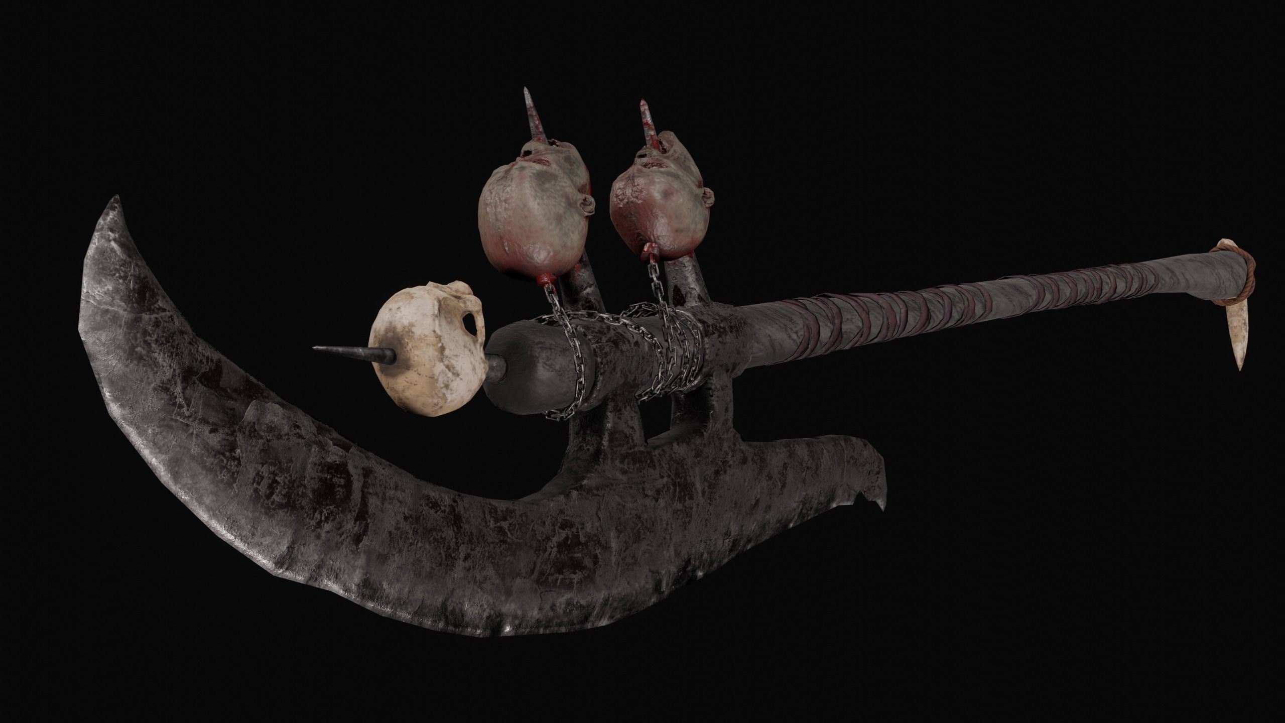 3D model Dark fantasy large halberd VR / AR / low-poly | CGTrader