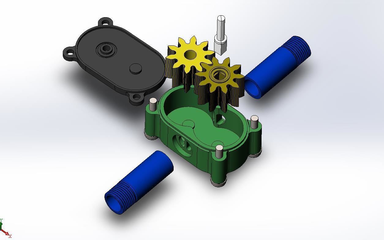 3D printed gear pump 3D model 3D printable | CGTrader