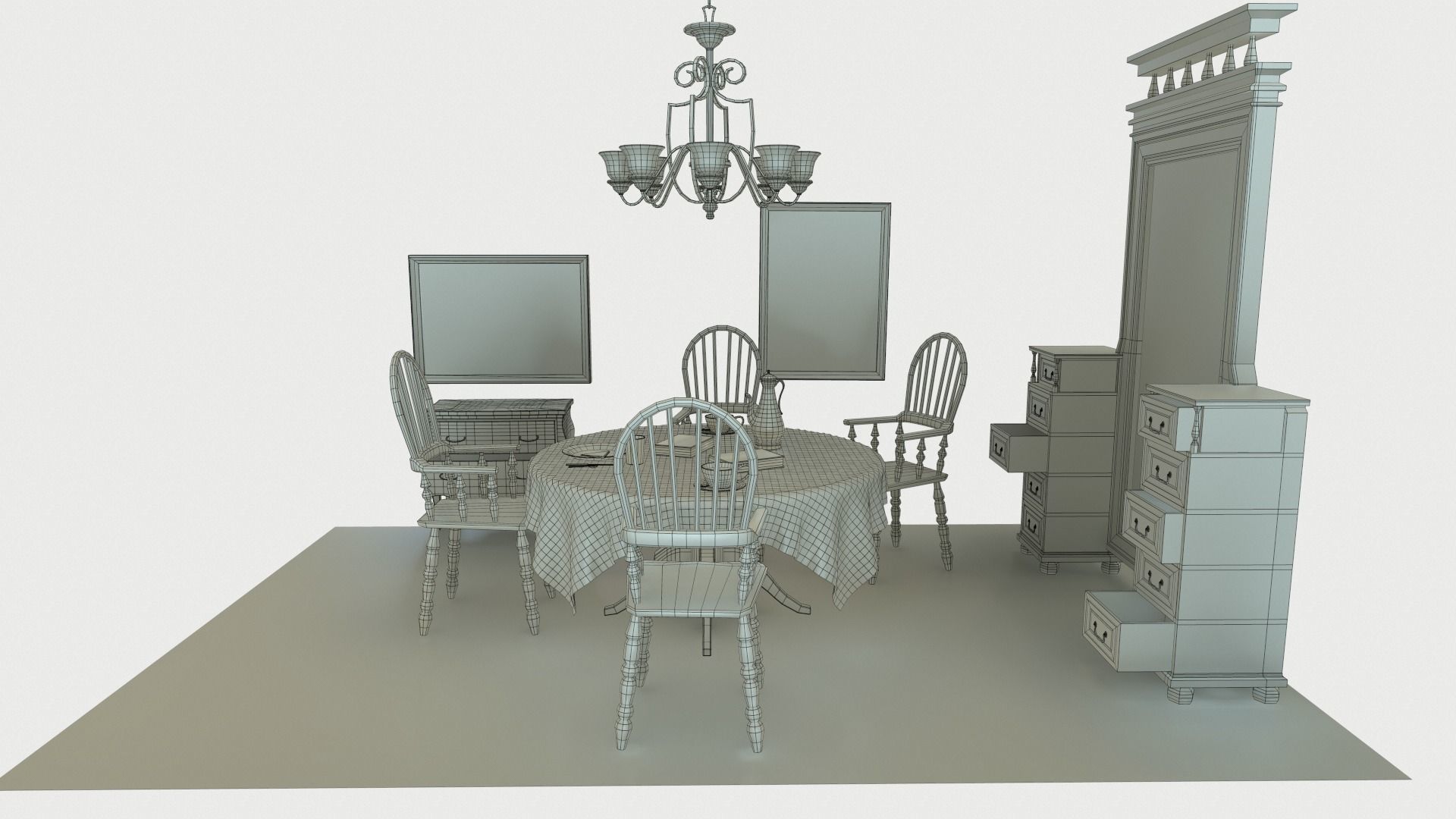 3D model Dining Room Asset Package VR / AR / low-poly | CGTrader
