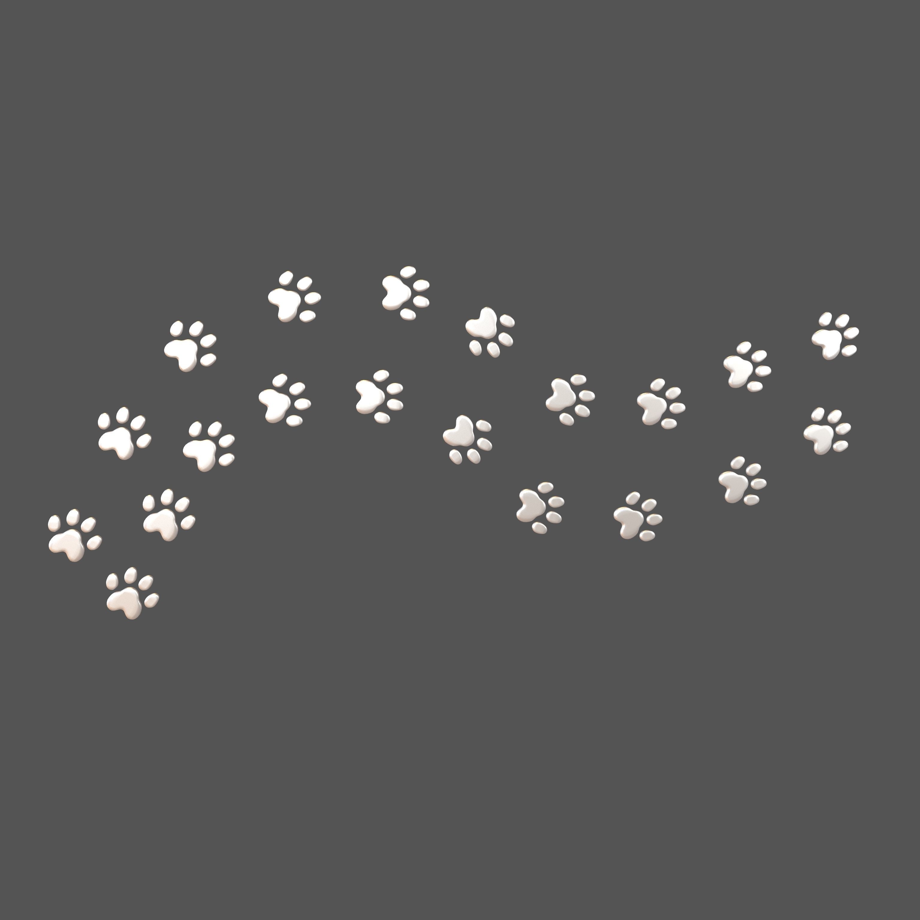 3D model Dog Paw Print Path v1 004 VR / AR / low-poly | CGTrader