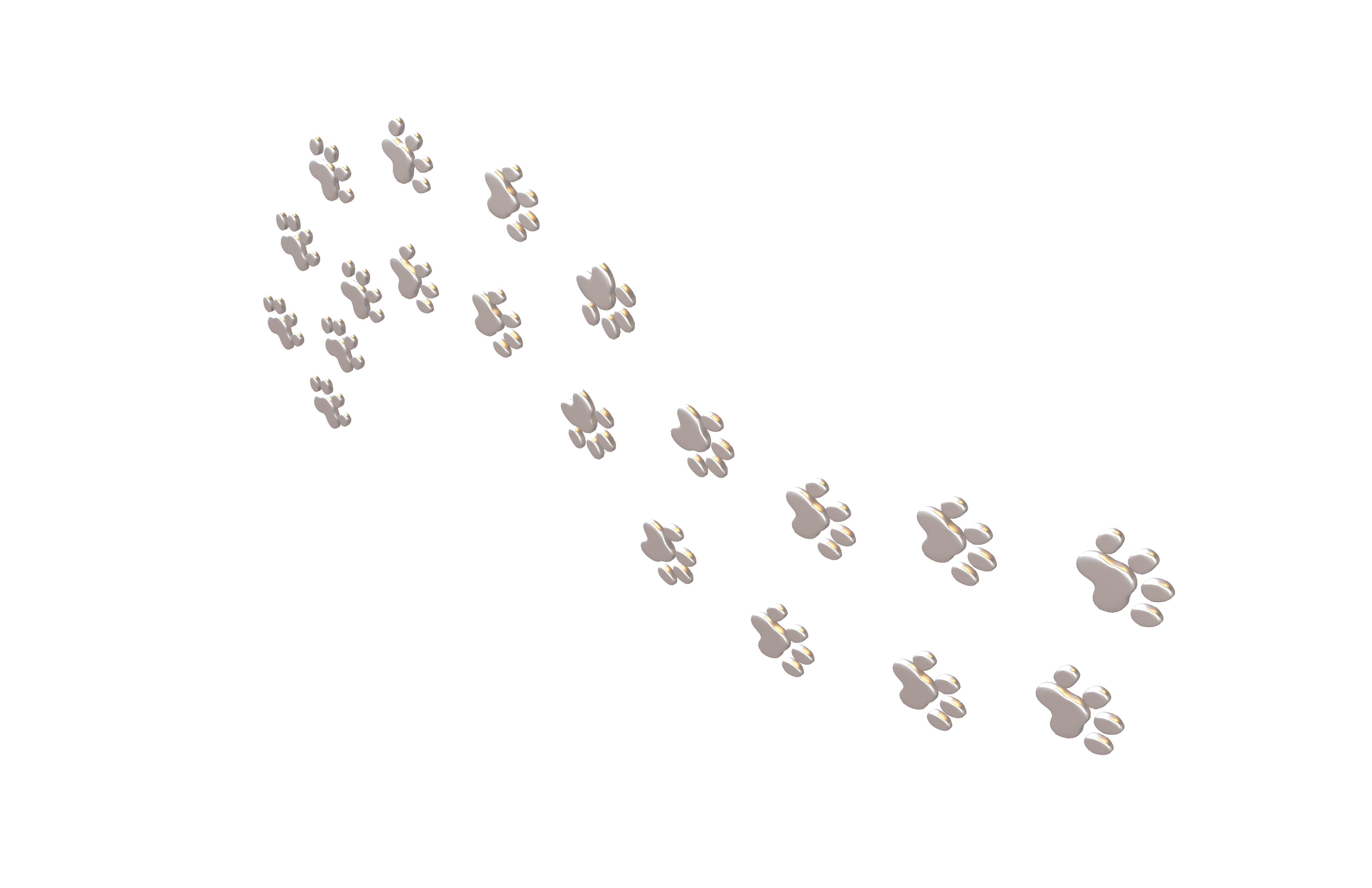 3D model Dog Paw Print Path v1 004 VR / AR / low-poly | CGTrader