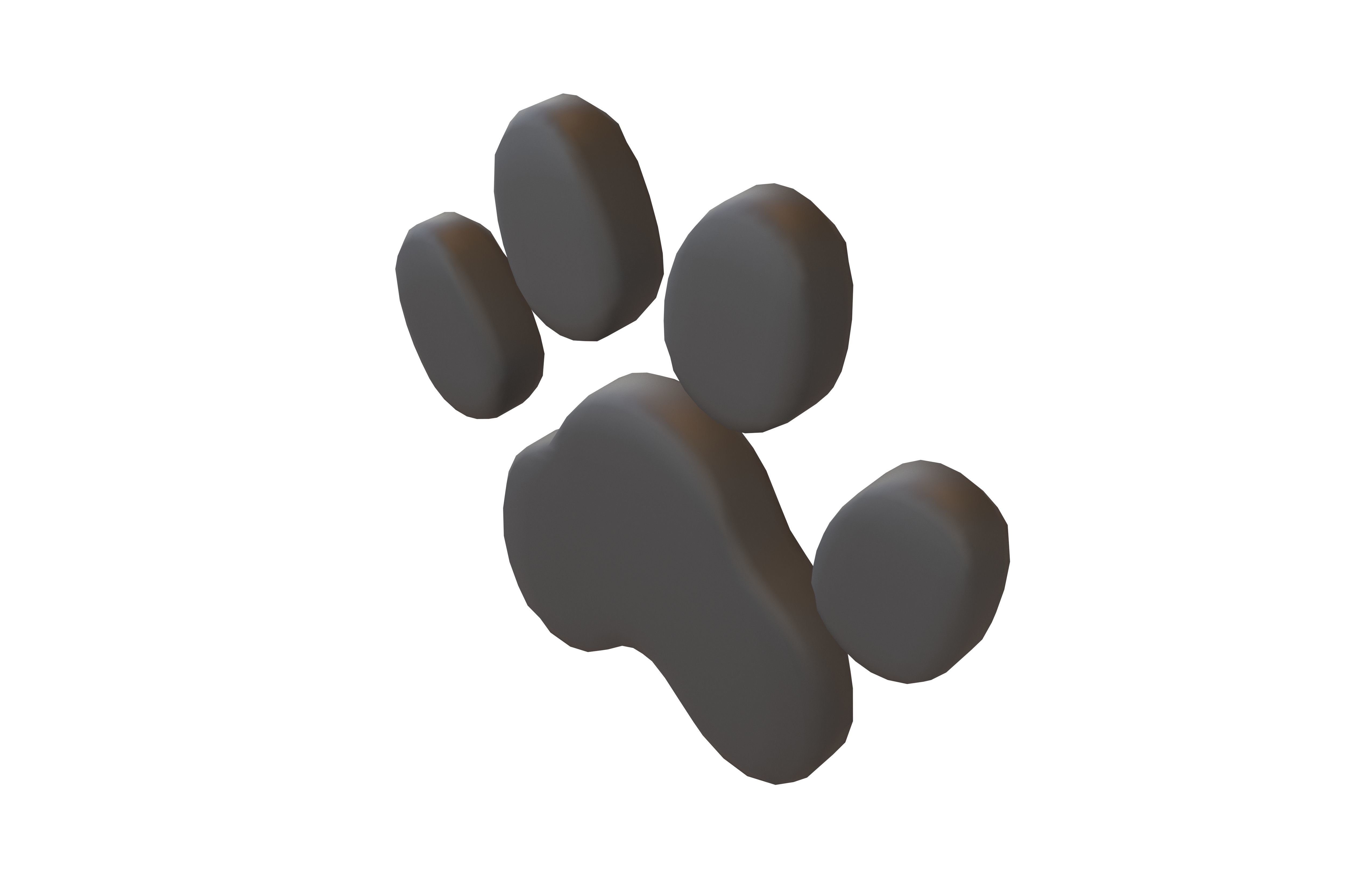3D model Dog Paw Print v1 001 VR / AR / low-poly | CGTrader