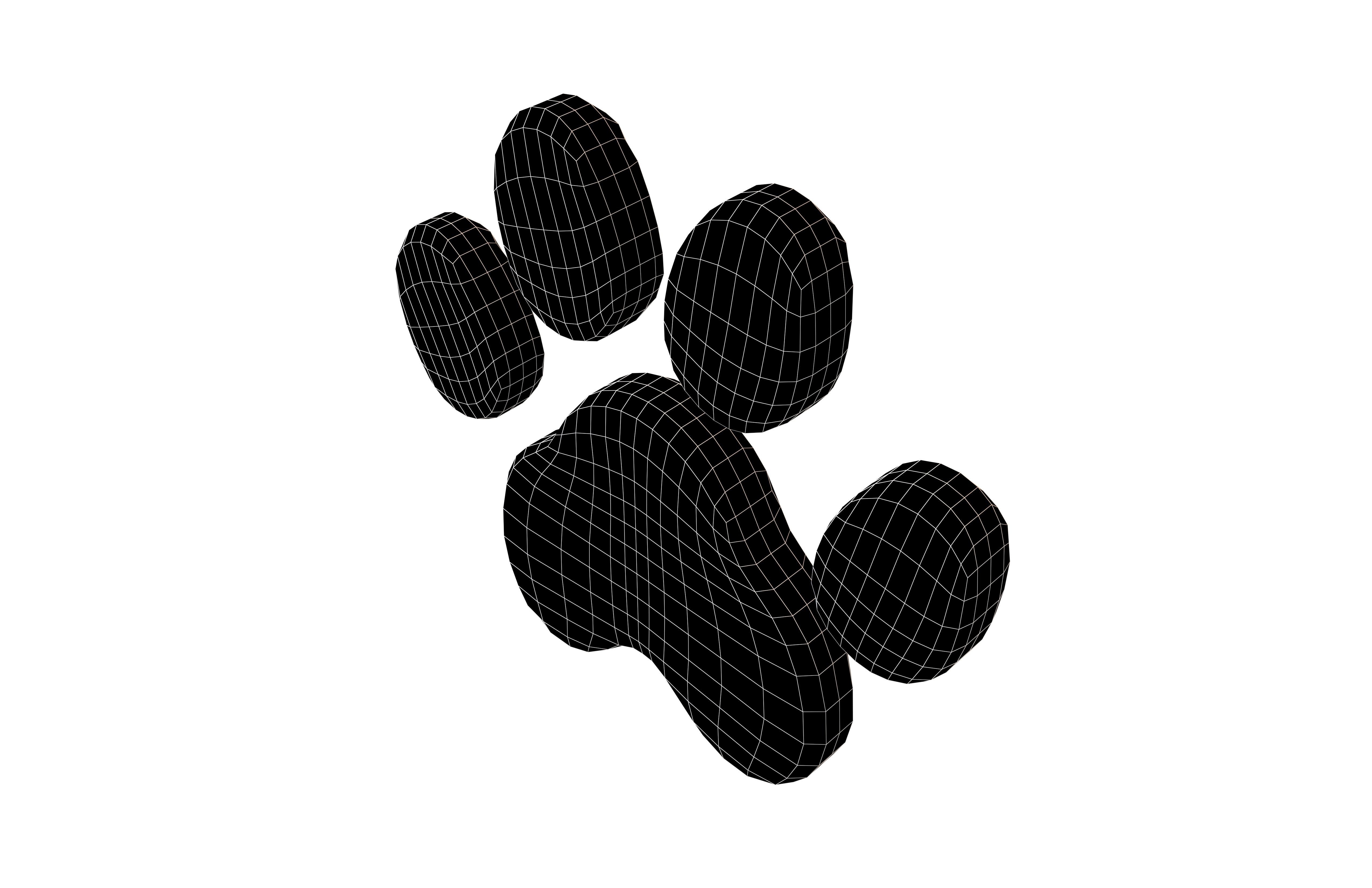 3D model Dog Paw Print v1 001 VR / AR / low-poly | CGTrader
