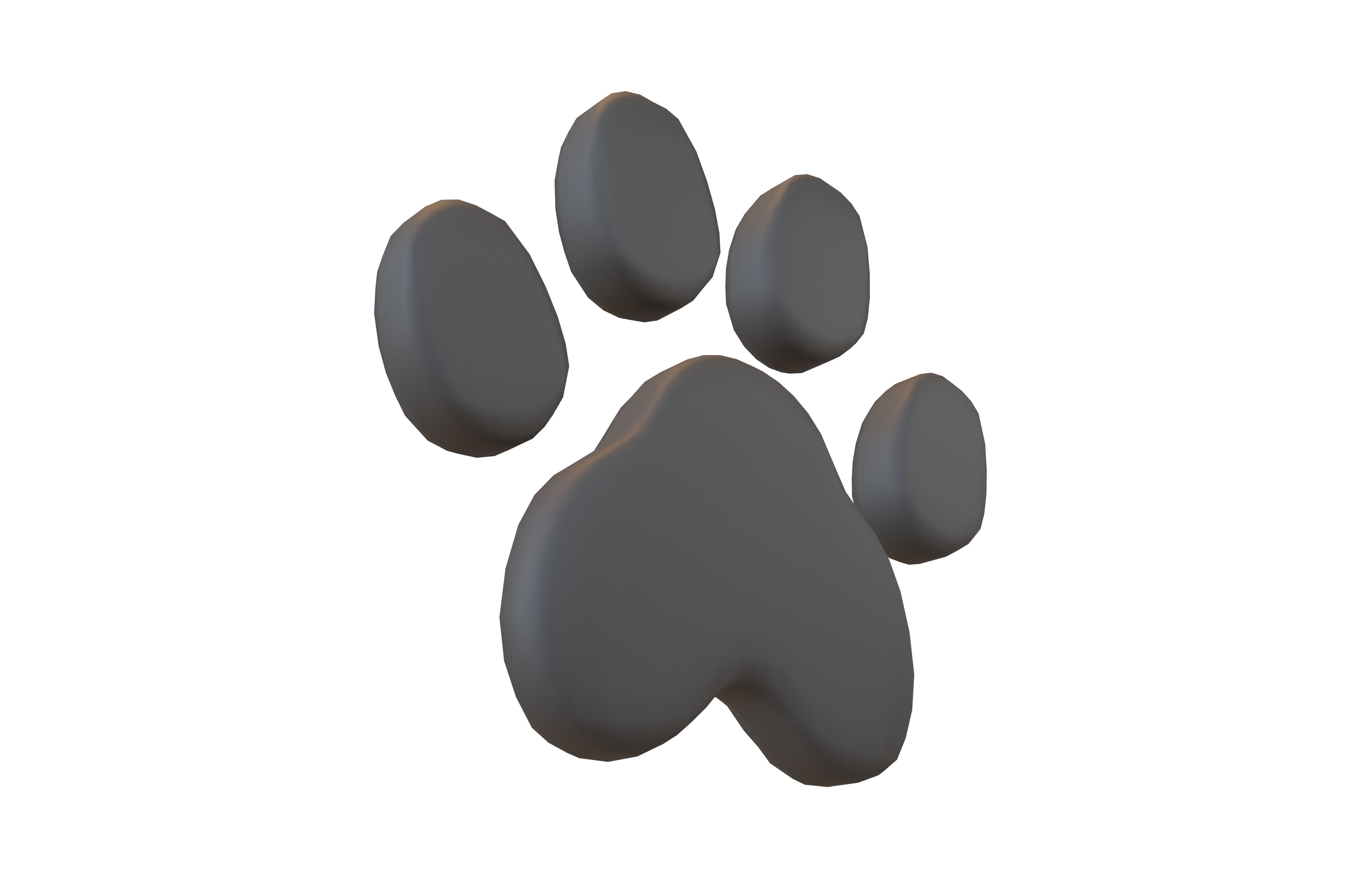 3D model Dog Paw Print v1 001 VR / AR / low-poly | CGTrader