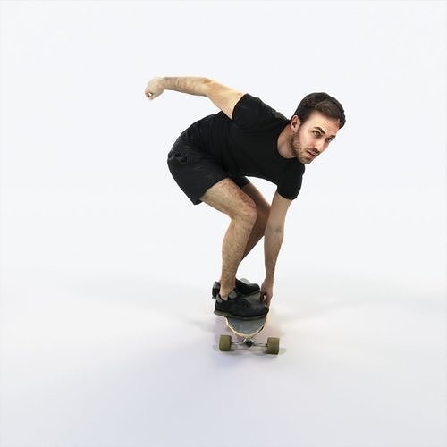 3D model Flow 03B Riding a Skateboard Sports Man VR / AR / low-poly ...