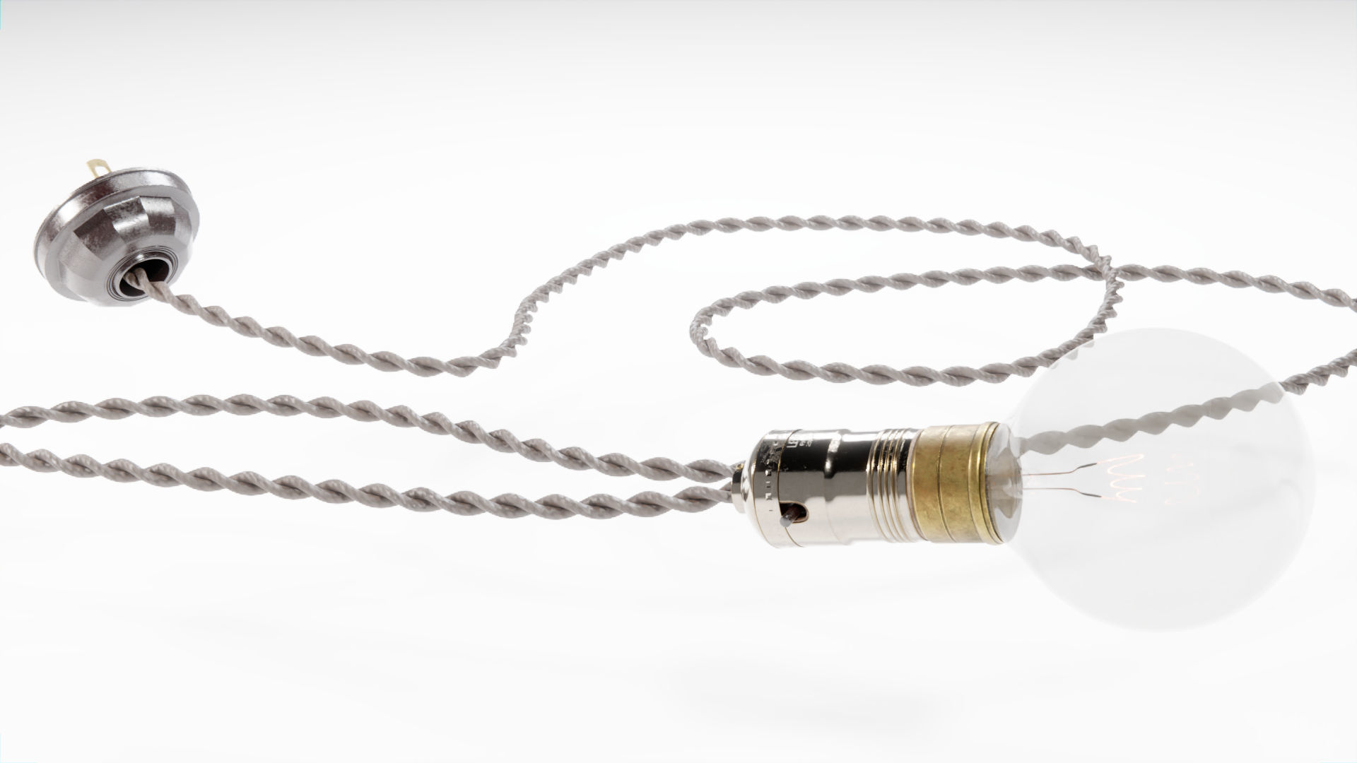 Old Nickeled Brass light bulb socket light bulb and power plug 3D model ...