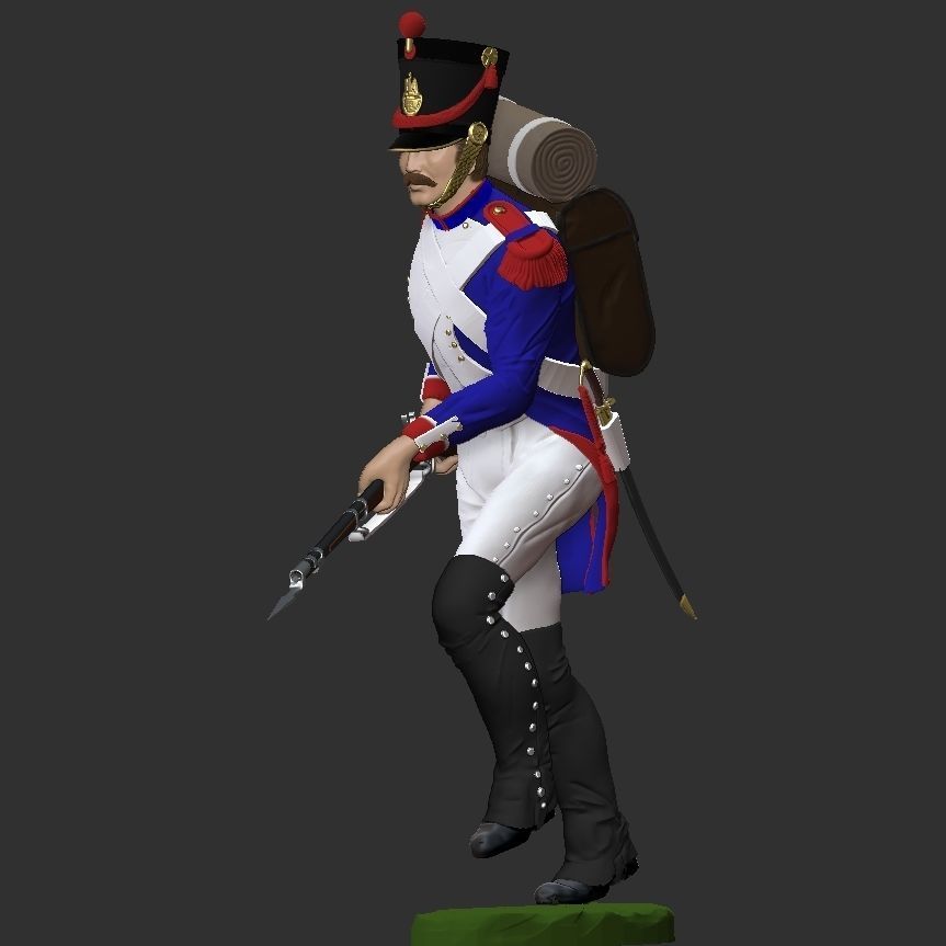 Attacking Napoleonic Infantry soldier 3D model 3D printable | CGTrader