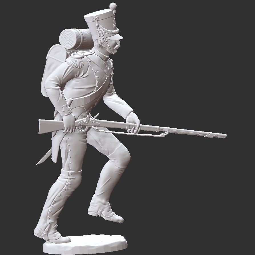 Attacking Napoleonic Infantry soldier 3D model 3D printable | CGTrader