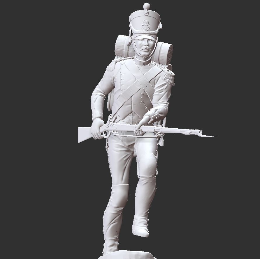 Attacking Napoleonic Infantry soldier 3D model 3D printable | CGTrader