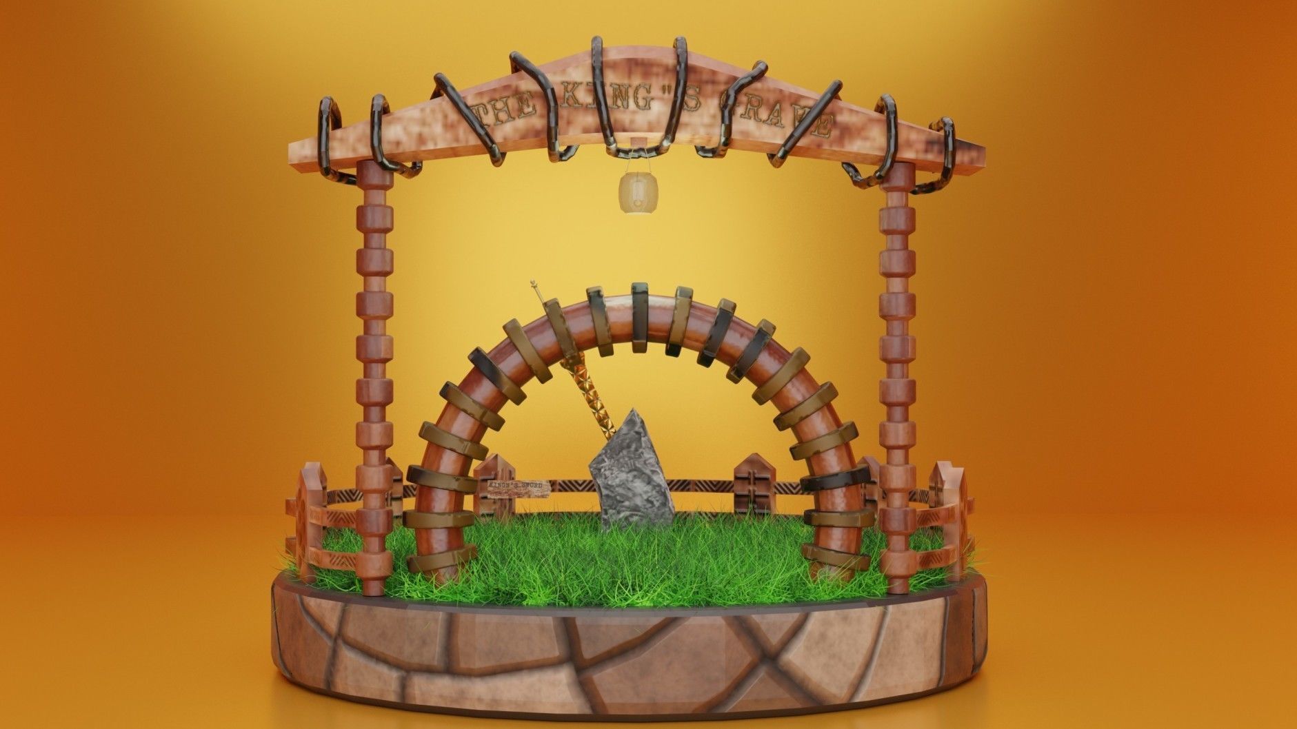 King Graveyard and Sword free VR / AR / low-poly 3D model | CGTrader