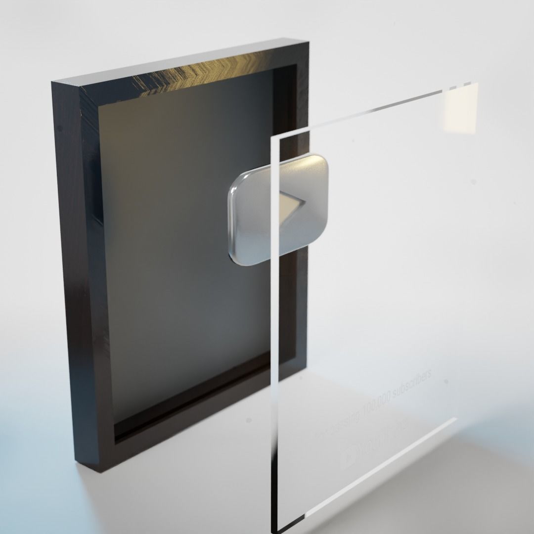 Youtube 100 Thousand Subscribers Award Silver Play Button 3D model ...