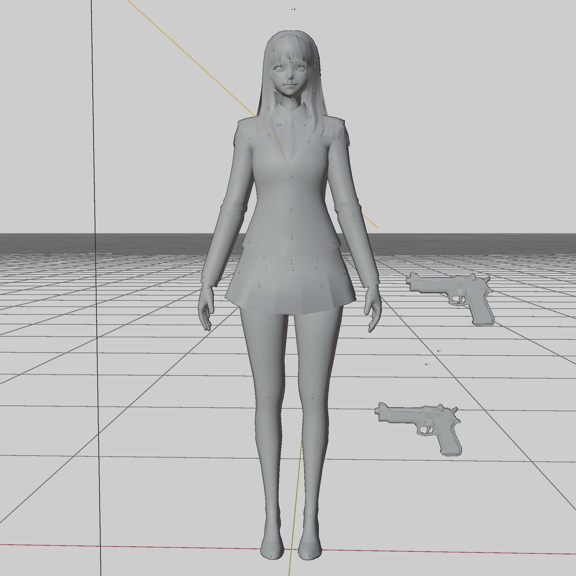 3D lady cartoon character with rigged 3D model rigged | CGTrader