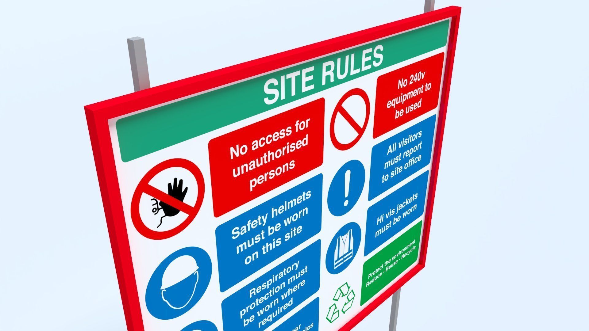 3D model Heath Safety and Environment HSE Sign VR / AR / low-poly ...
