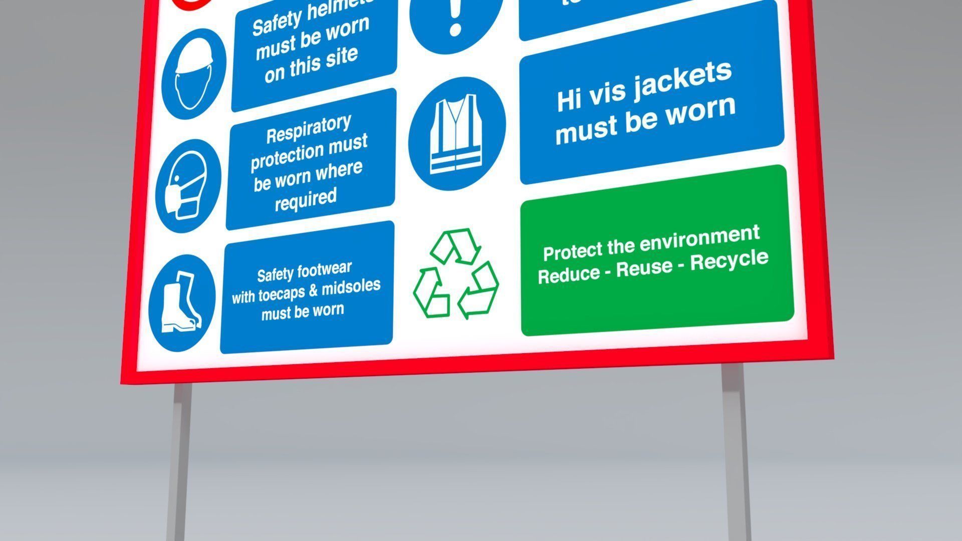 3D model Heath Safety and Environment HSE Sign VR / AR / low-poly ...