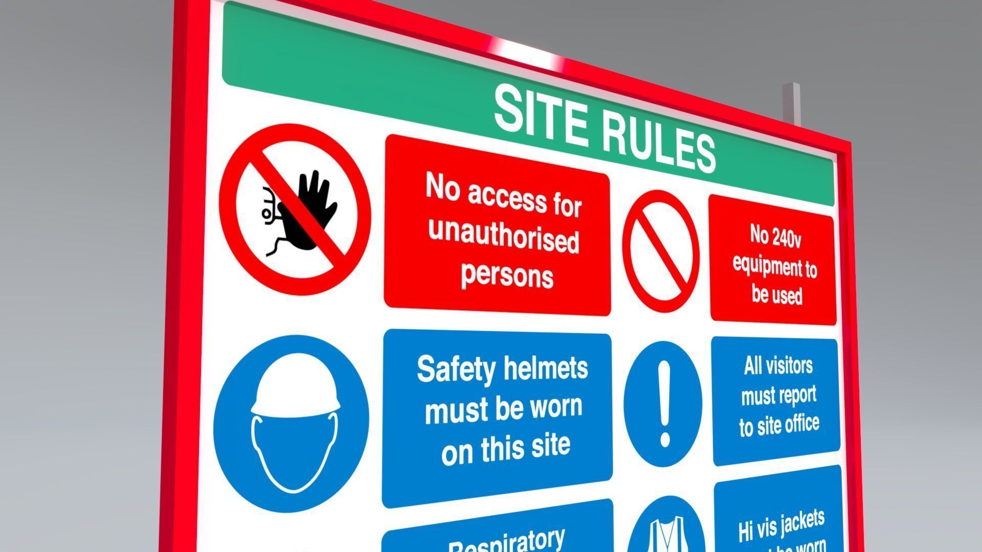 3D model Heath Safety and Environment HSE Sign VR / AR / low-poly ...