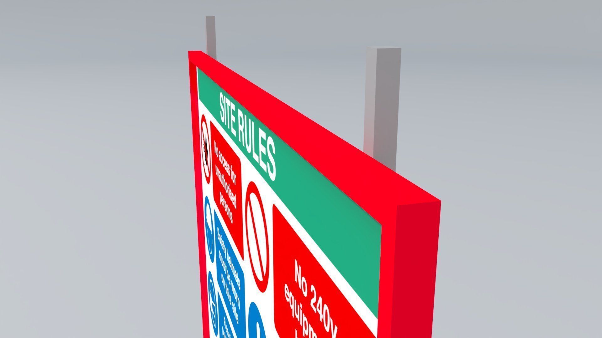 3D model Heath Safety and Environment HSE Sign VR / AR / low-poly ...