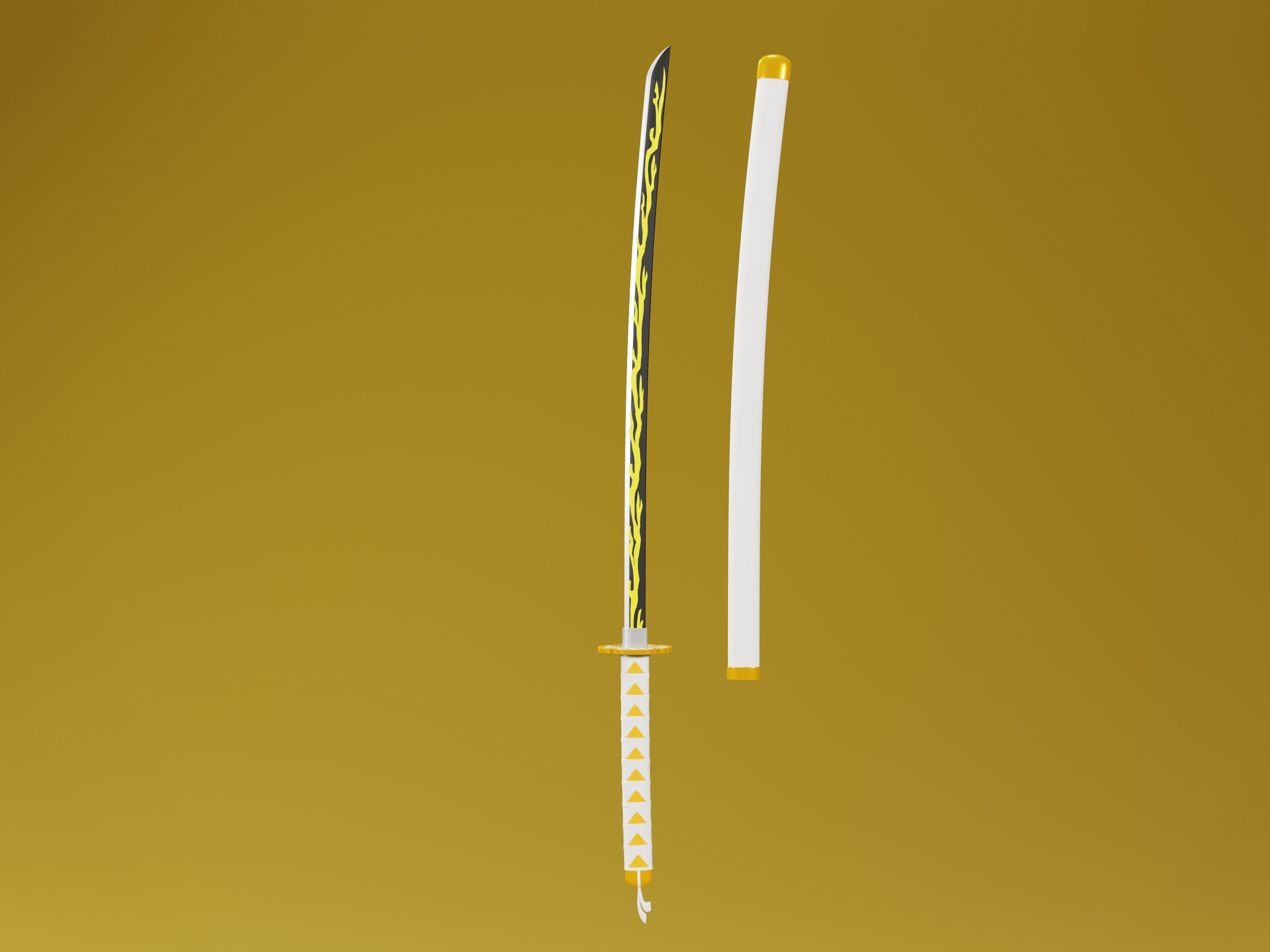 Zenitsu Sword - Demon Slayer kimetsu no yaiba Low-poly 3D model 3D ...