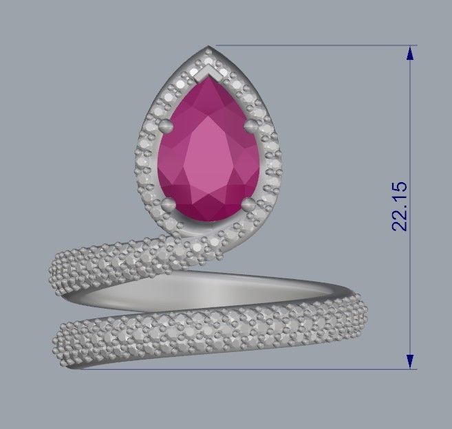 Pear Snake Ring free 3D model 3D printable | CGTrader