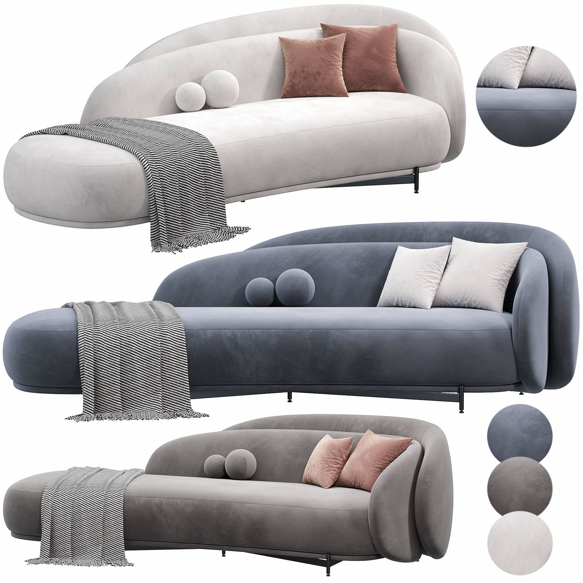 LAYERED BACK SOFA BY southhillhome 3D model | CGTrader
