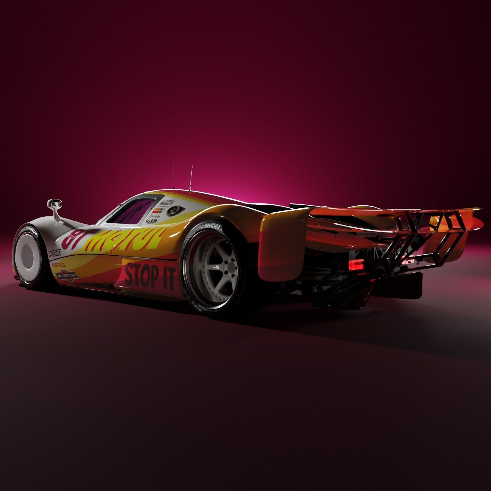 Racing car with livery prototype endurance non-existing car 3D model ...