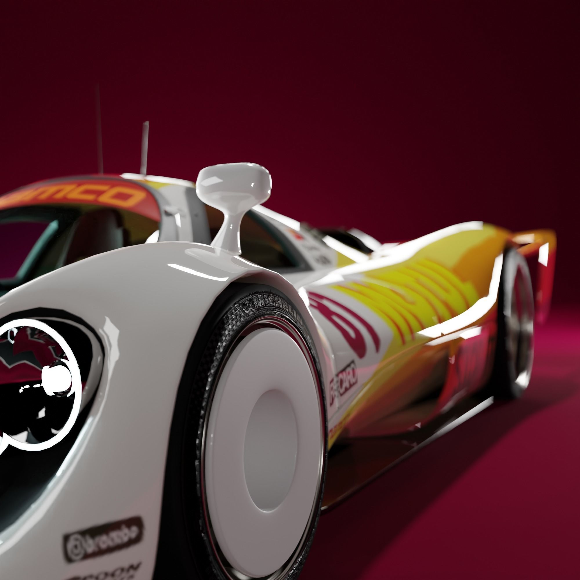 Racing car with livery prototype endurance non-existing car 3D model ...