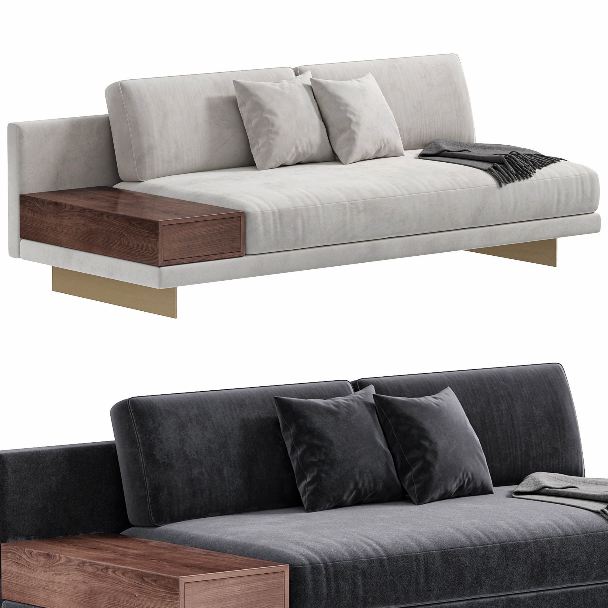 Dresden Armless Sofa By Roveconcepts 3D model | CGTrader