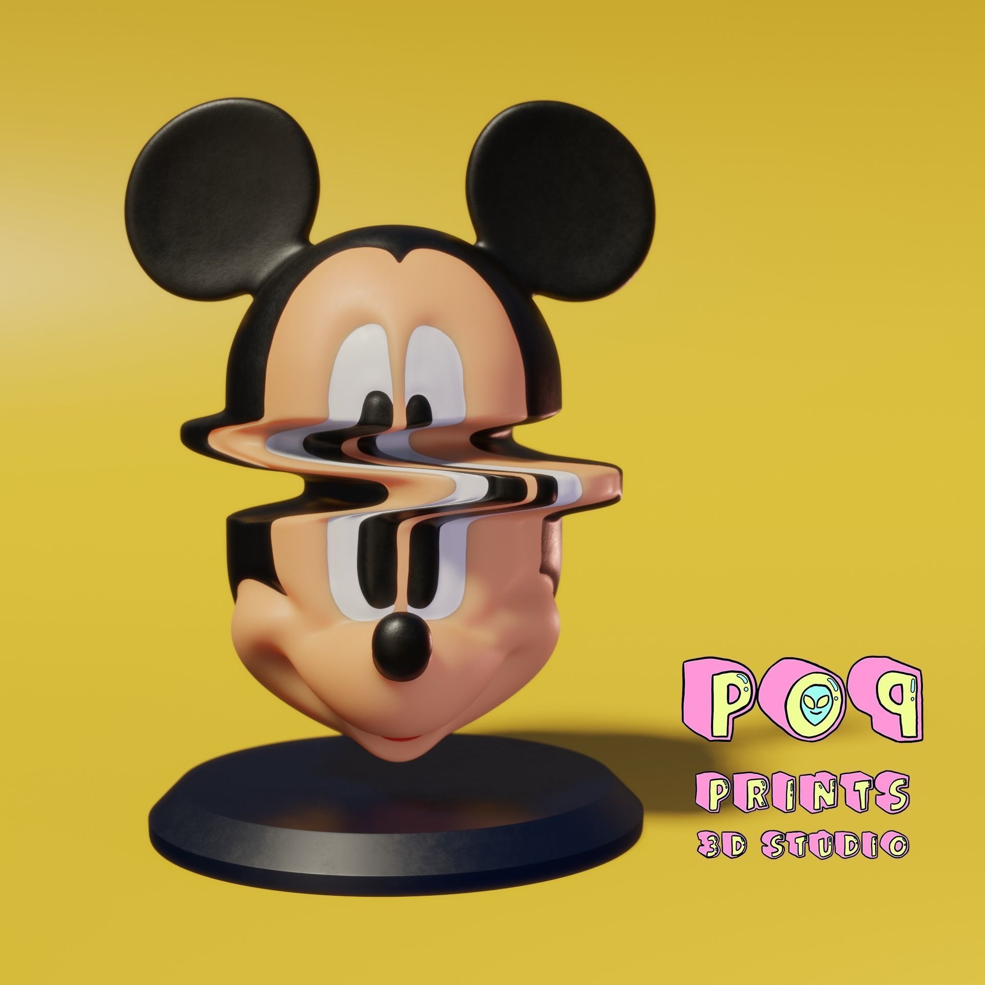Warped Mickey Mouse Face 3D model | CGTrader