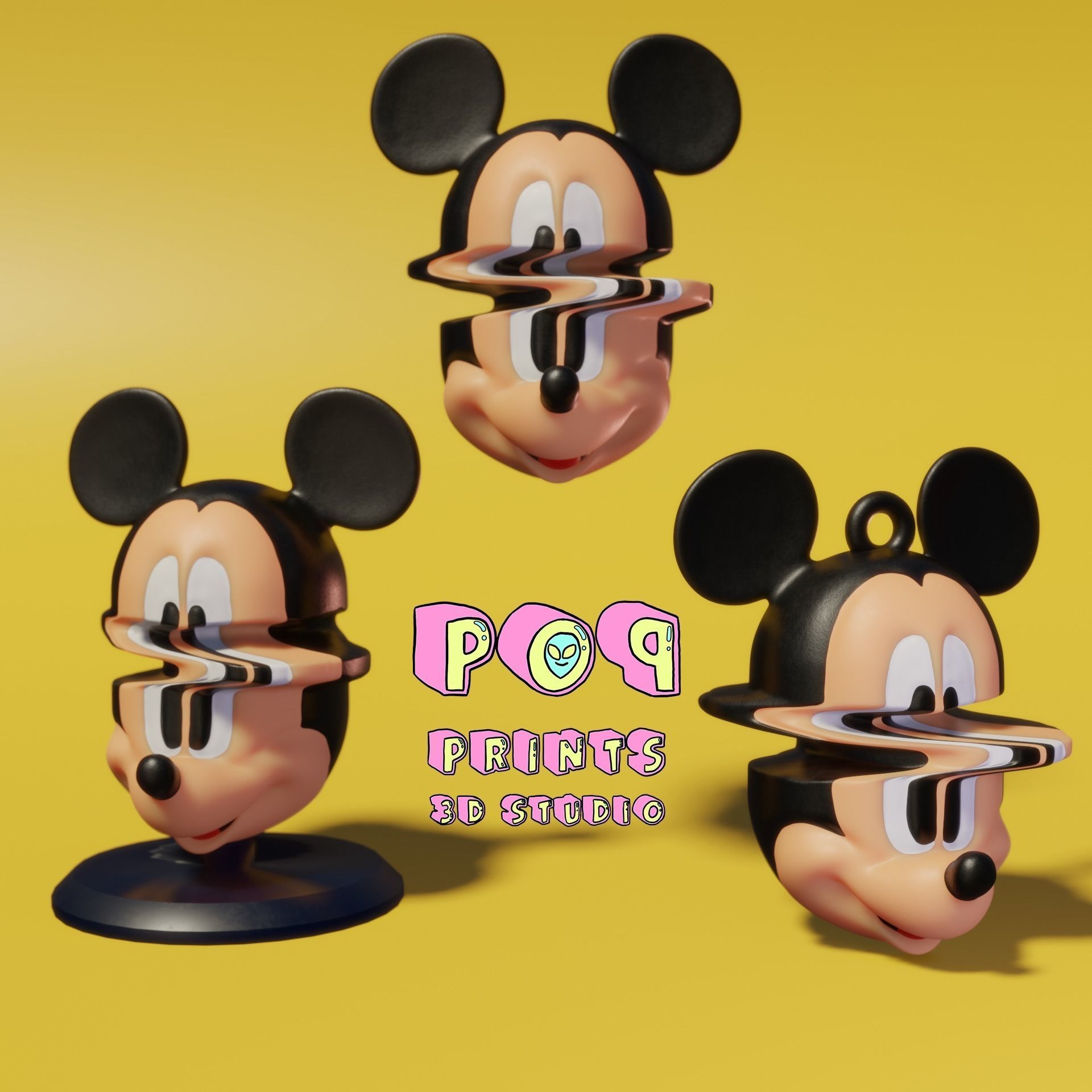 Warped Mickey Mouse Face 3D model | CGTrader