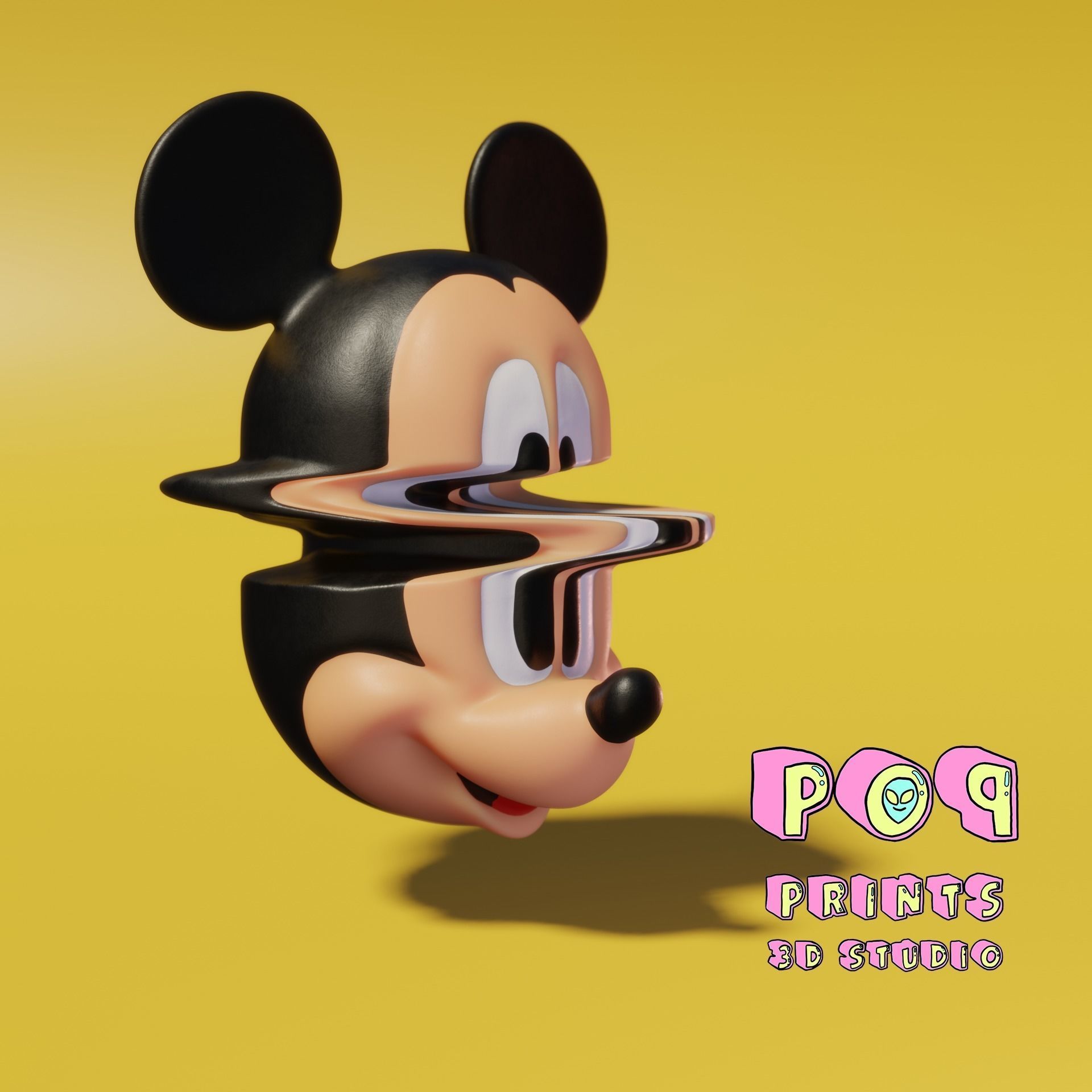Warped Mickey Mouse Face 3D model | CGTrader