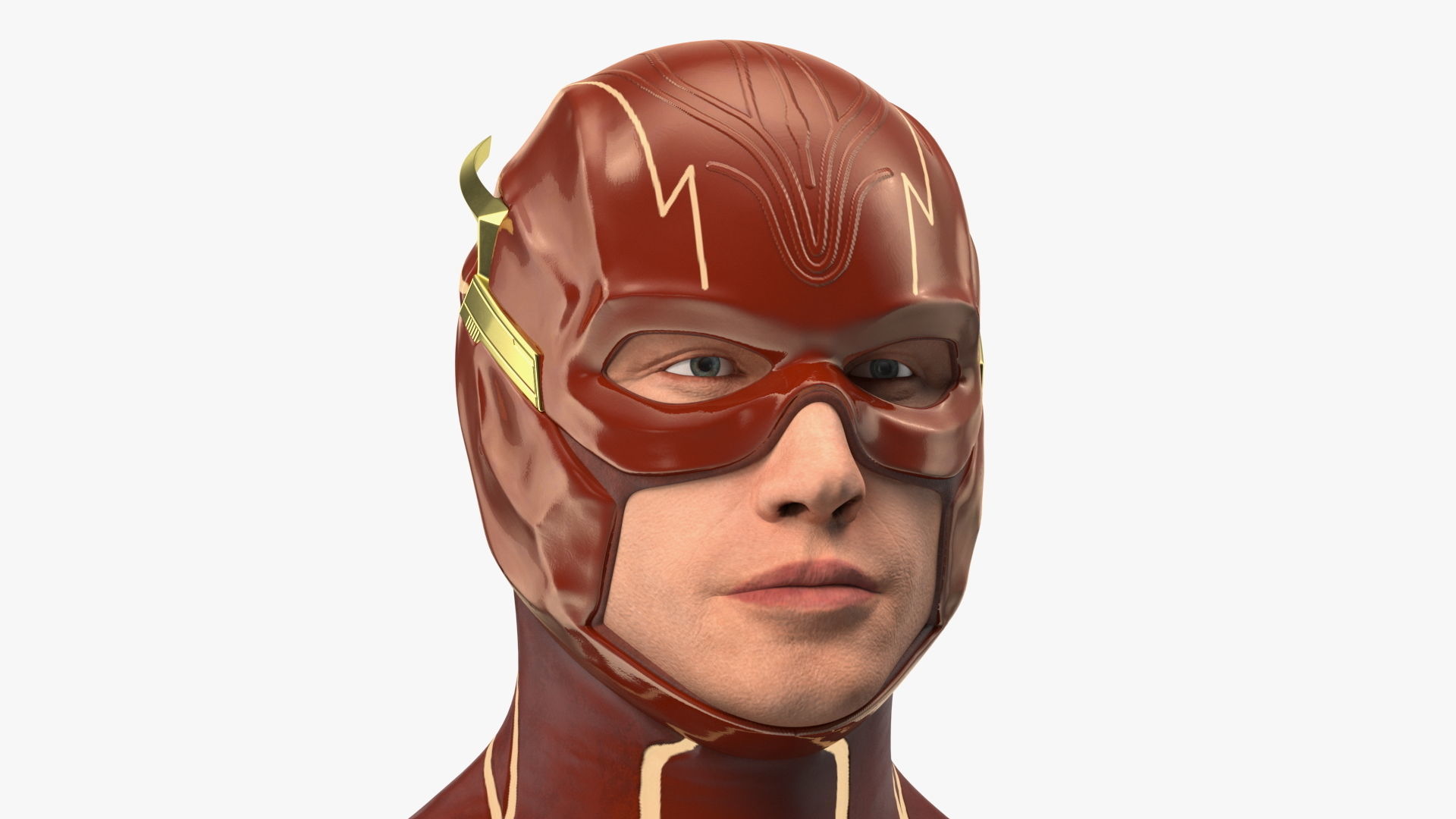 DC Flash Head Rigged 3D model rigged | CGTrader