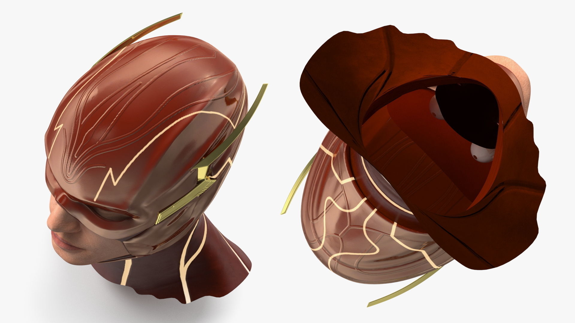 DC Flash Head Rigged 3D model rigged | CGTrader