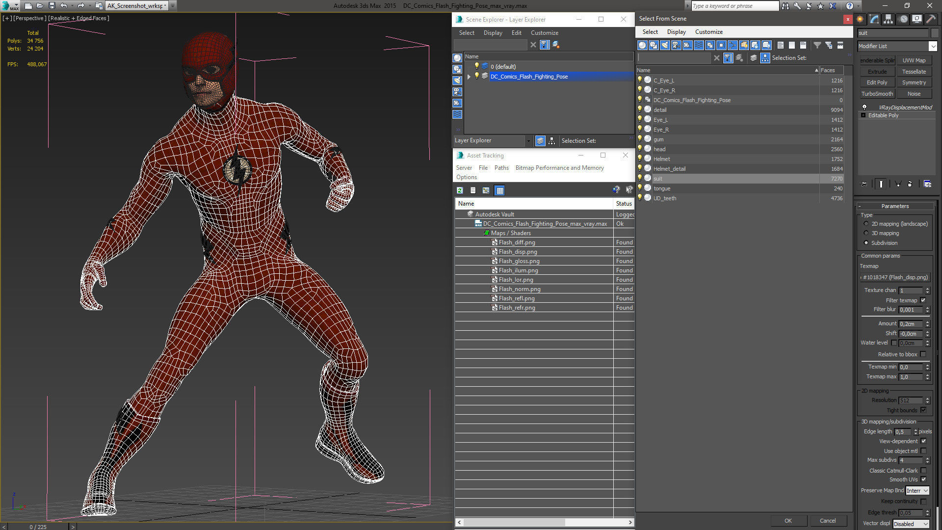 DC Comics Flash Fighting Pose 3D model | CGTrader