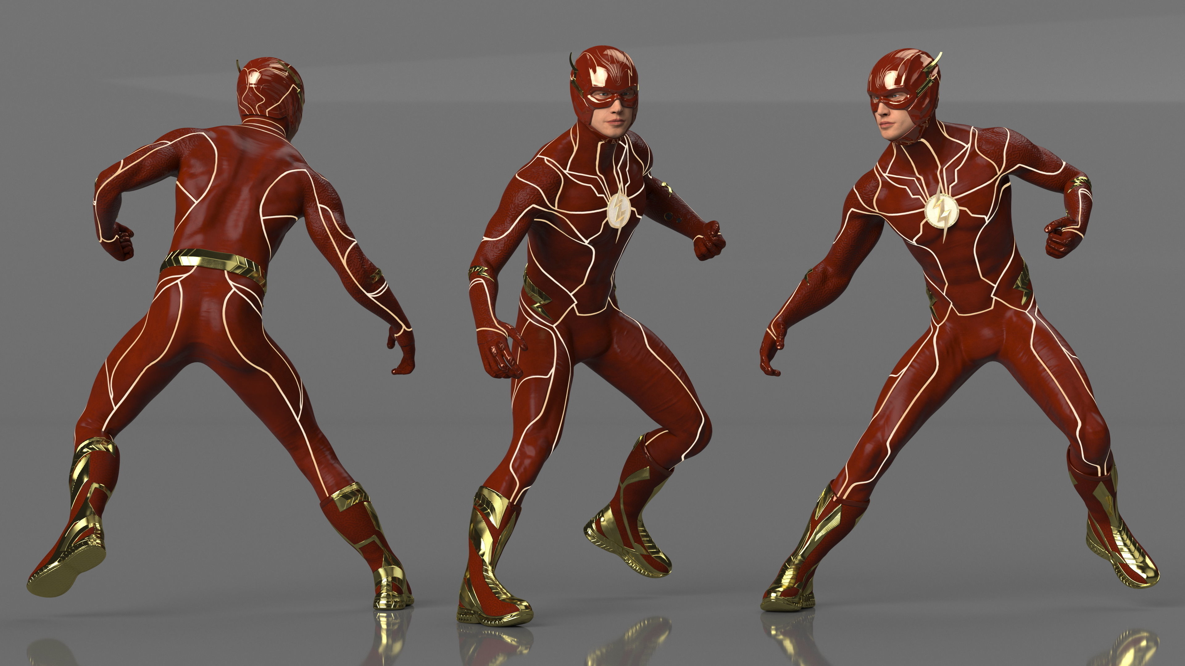 DC Comics Flash Fighting Pose 3D model | CGTrader