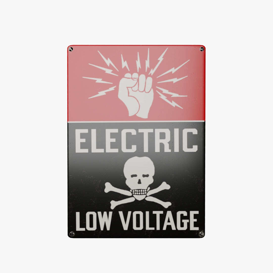 Vintage electric danger sign 3D model | CGTrader