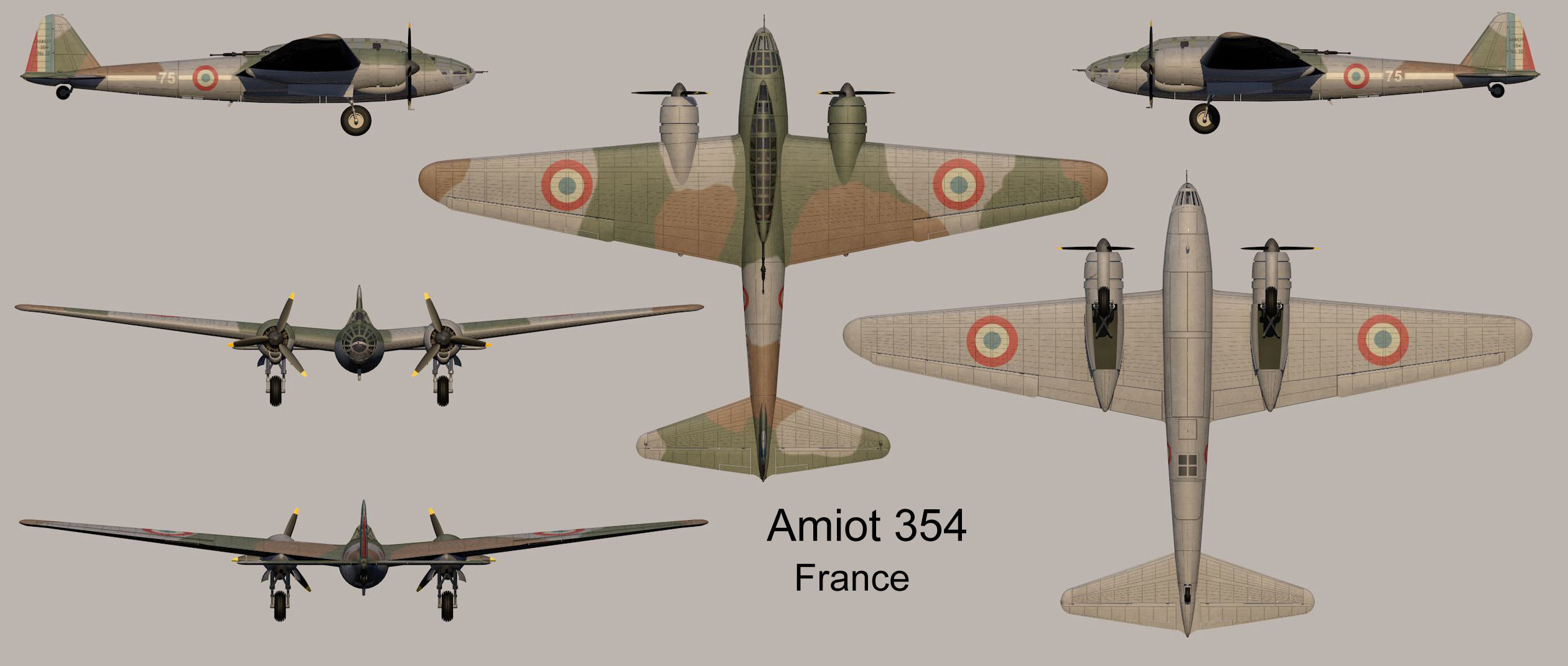 Amiot 354 3D model | CGTrader