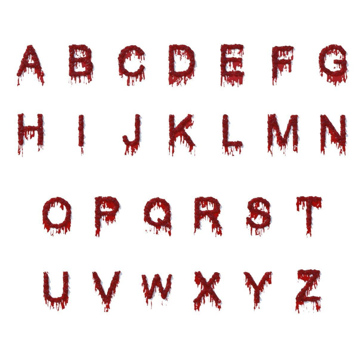 Blood Letters Font 3D model | CGTrader