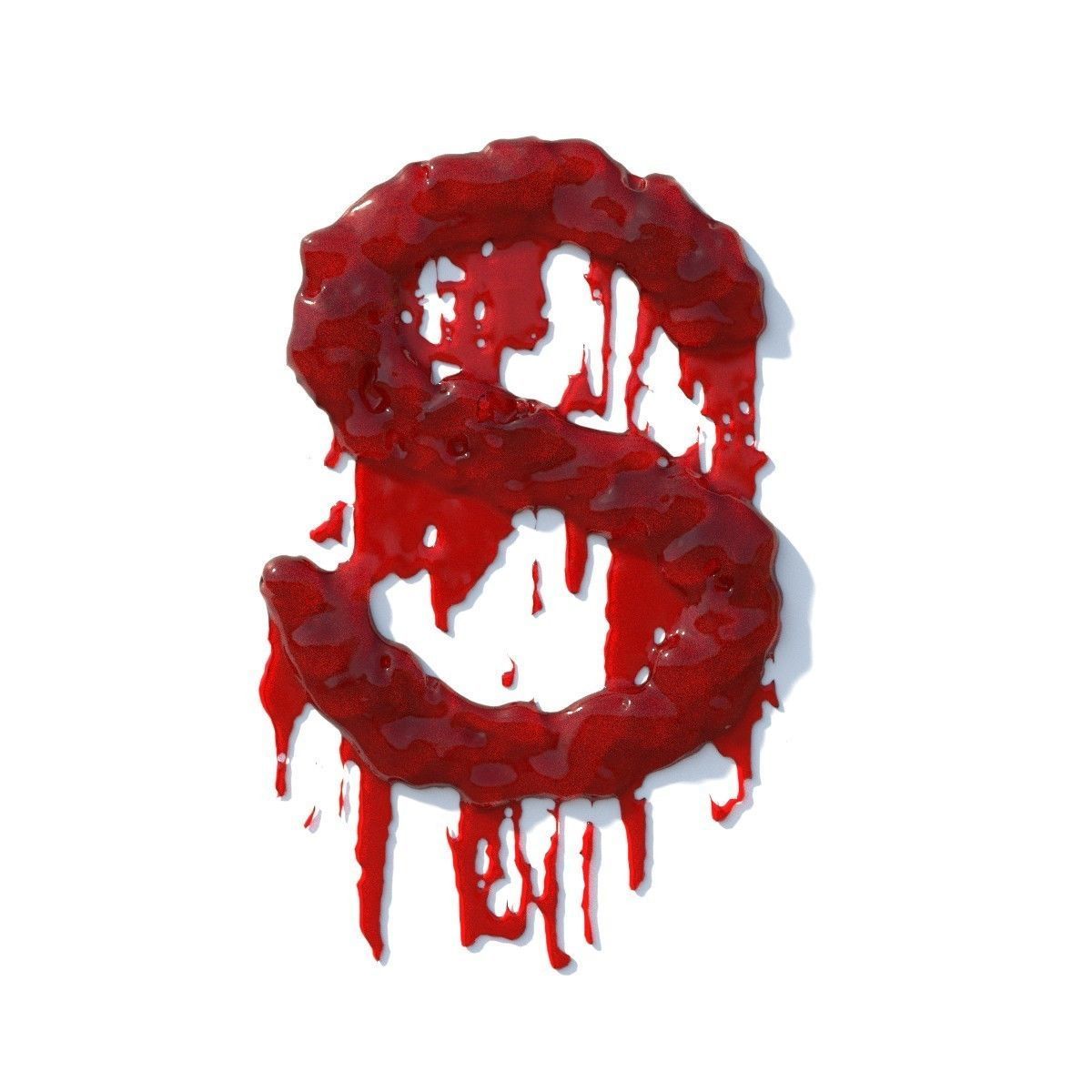 Blood Letters Font 3D model | CGTrader