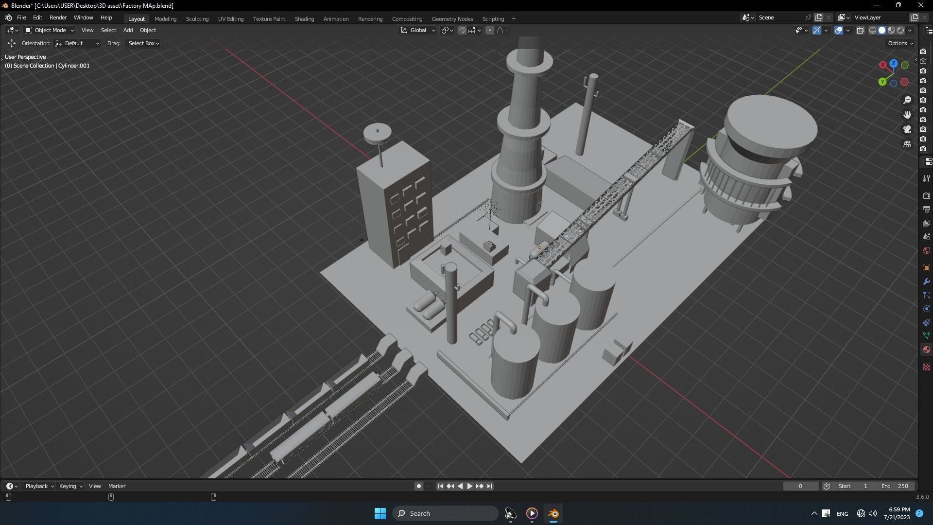 3D Factory Model free VR / AR / low-poly 3D model | CGTrader
