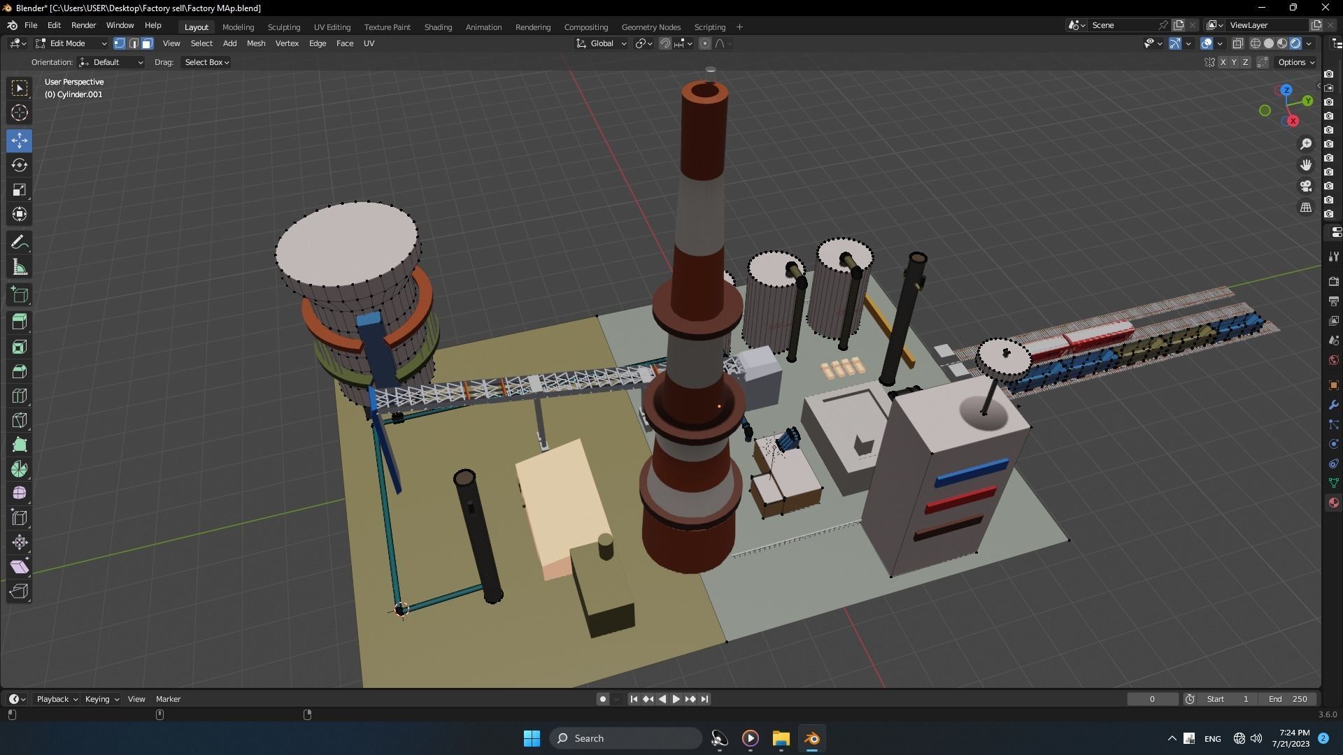 3D Factory Model free VR / AR / low-poly 3D model | CGTrader