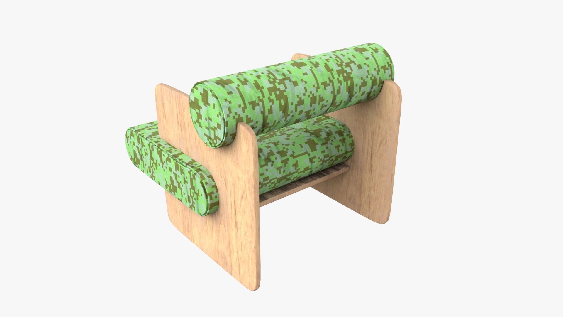 Armchair Chair Modern Minecraft Fabric 3D model | CGTrader