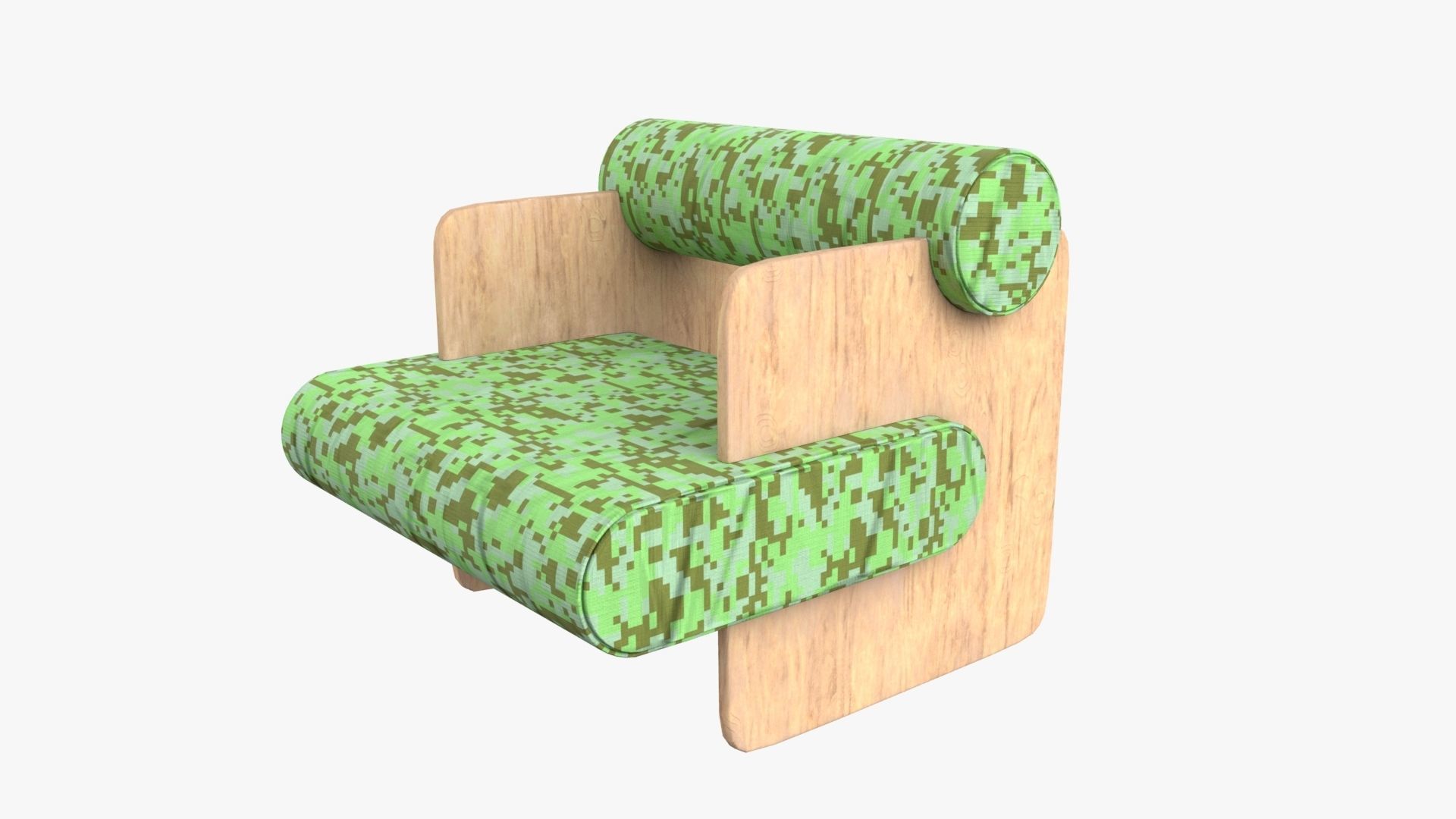 Armchair Chair Modern Minecraft Fabric 3D model | CGTrader