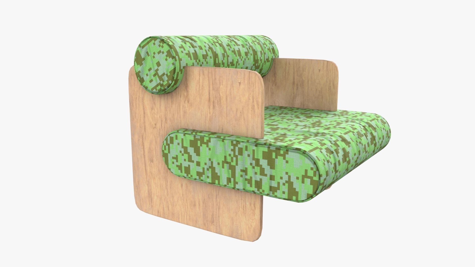 Armchair Chair Modern Minecraft Fabric 3D model | CGTrader