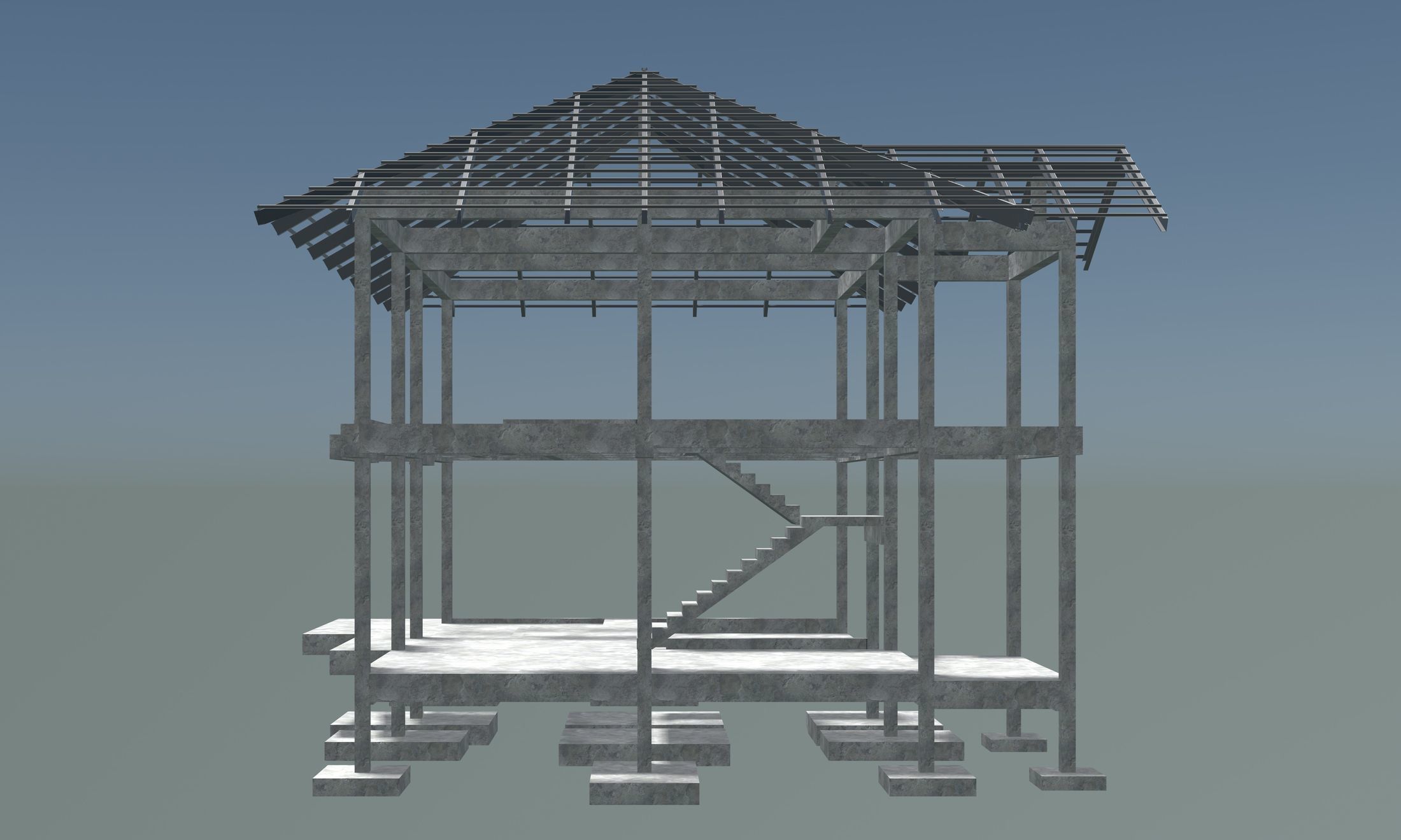 House in structure 3D model | CGTrader