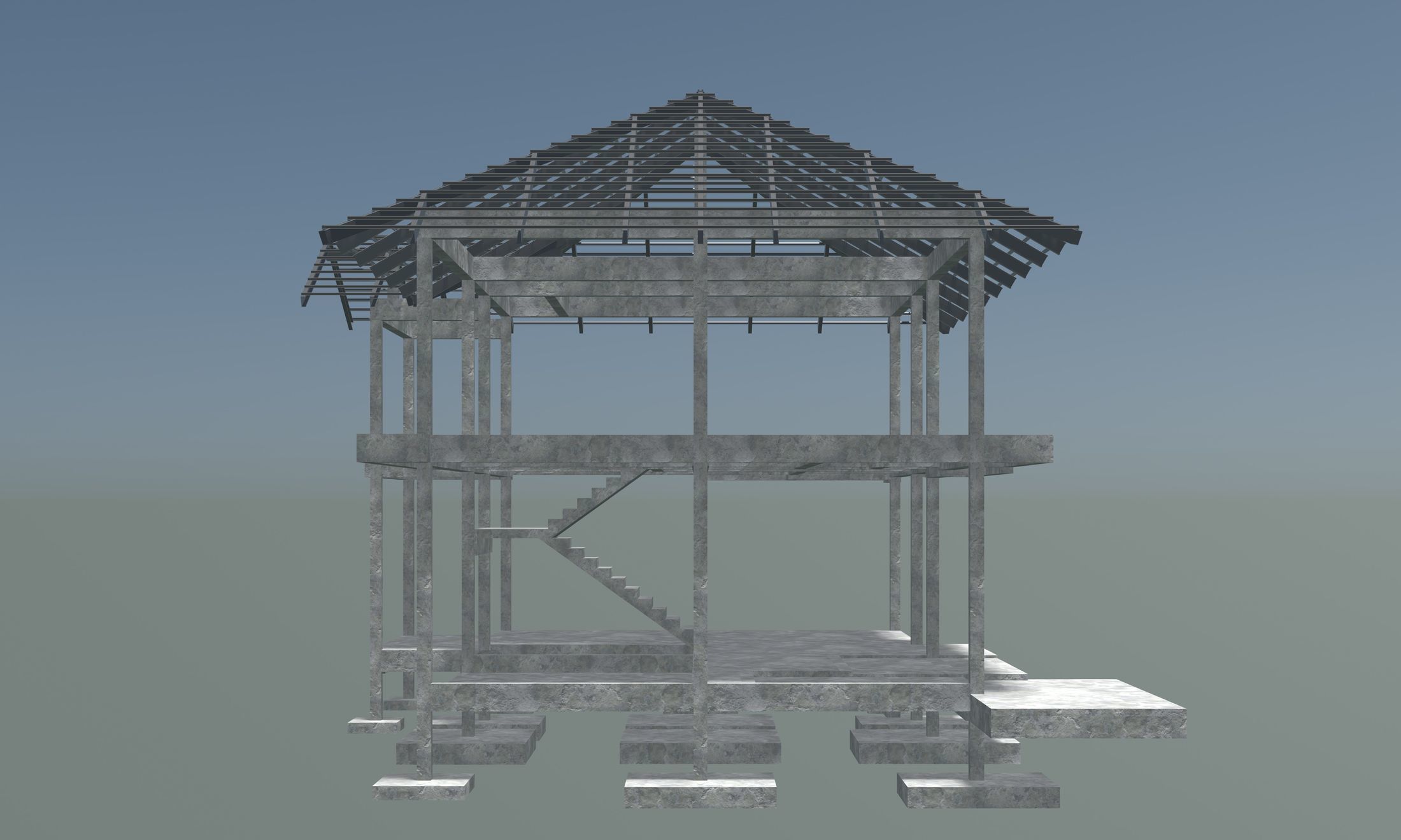House in structure 3D model | CGTrader