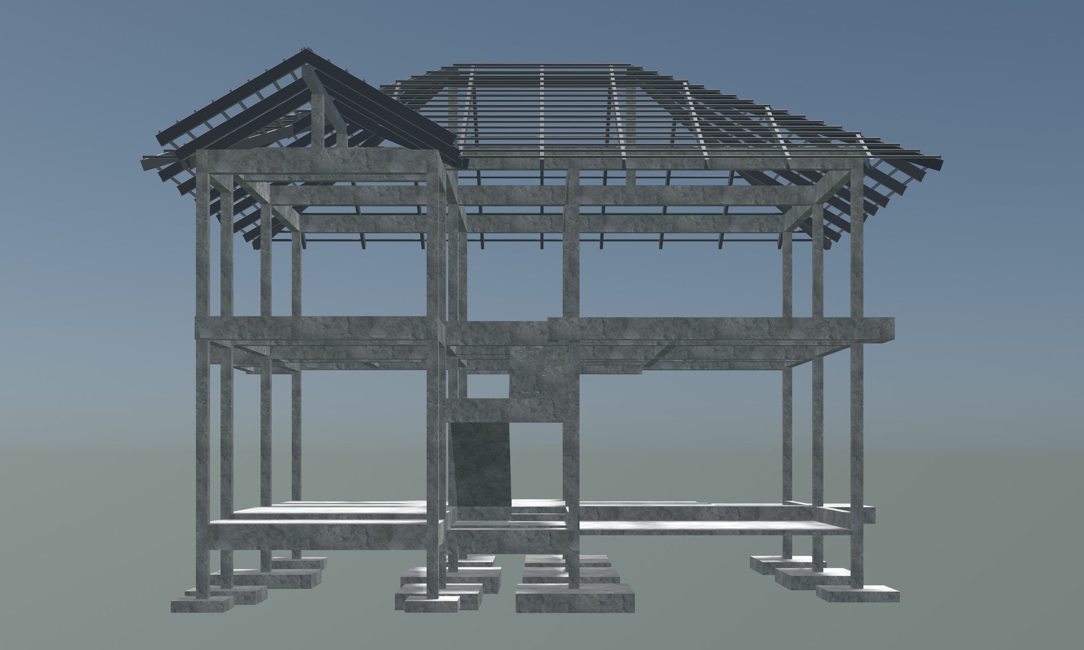 House in structure 3D model | CGTrader