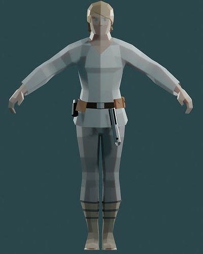 Luke Skywalker Low-Poly free 3D model rigged | CGTrader