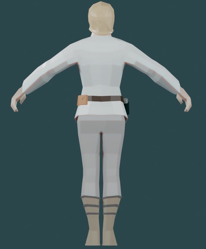 Luke Skywalker Low-Poly free 3D model rigged | CGTrader