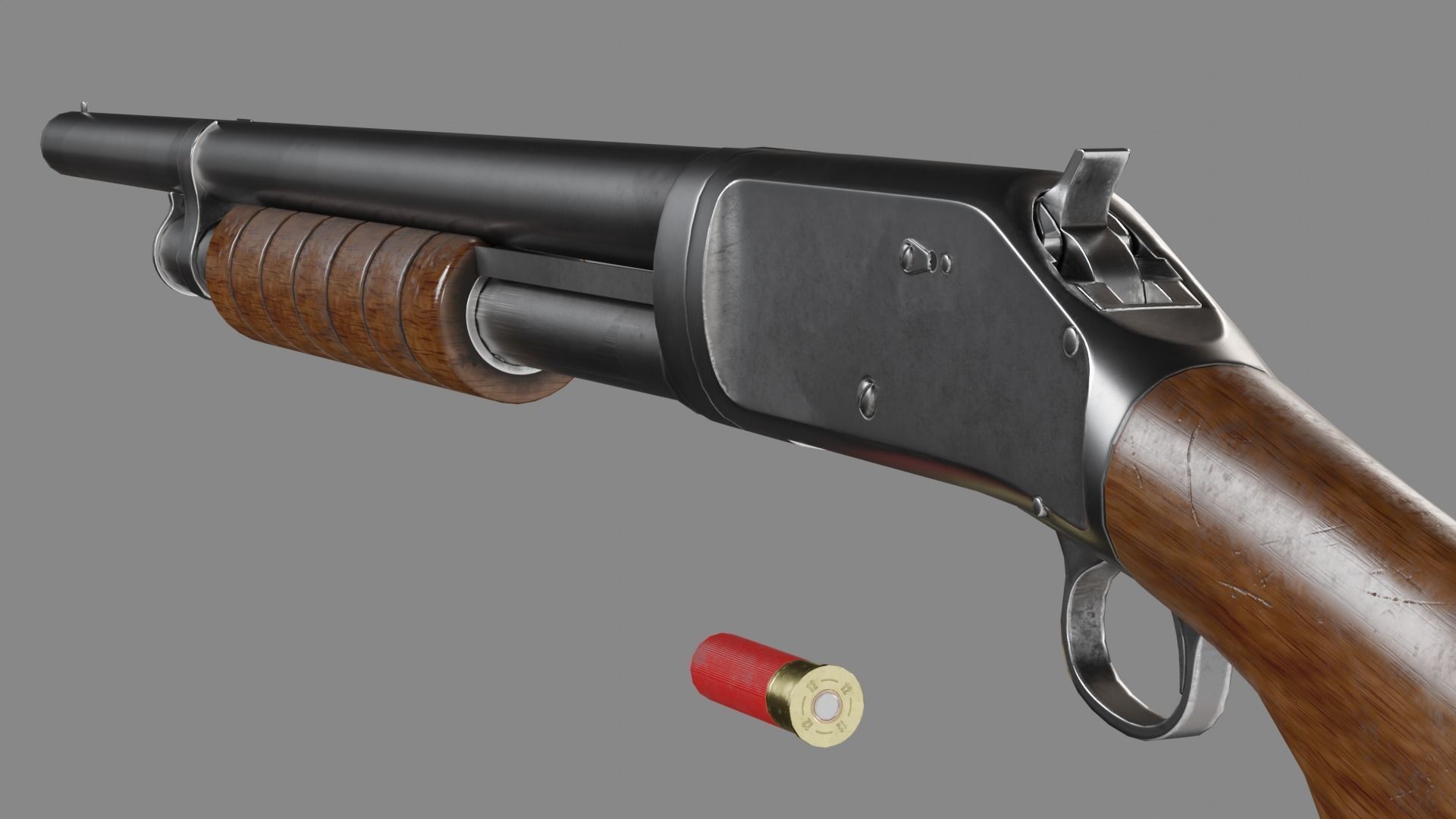 3D model Winchester 1897 riot VR / AR / low-poly | CGTrader